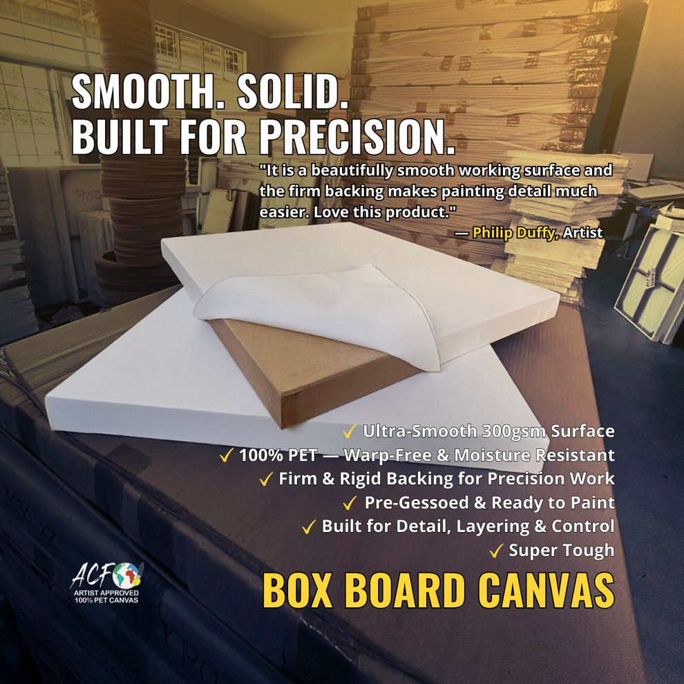Box Board Canvas 40mm — Rigid PET on HDF | ACF Canvasses